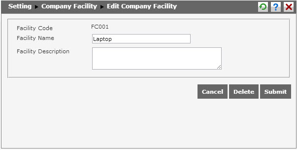To edit the facility, follow these steps.