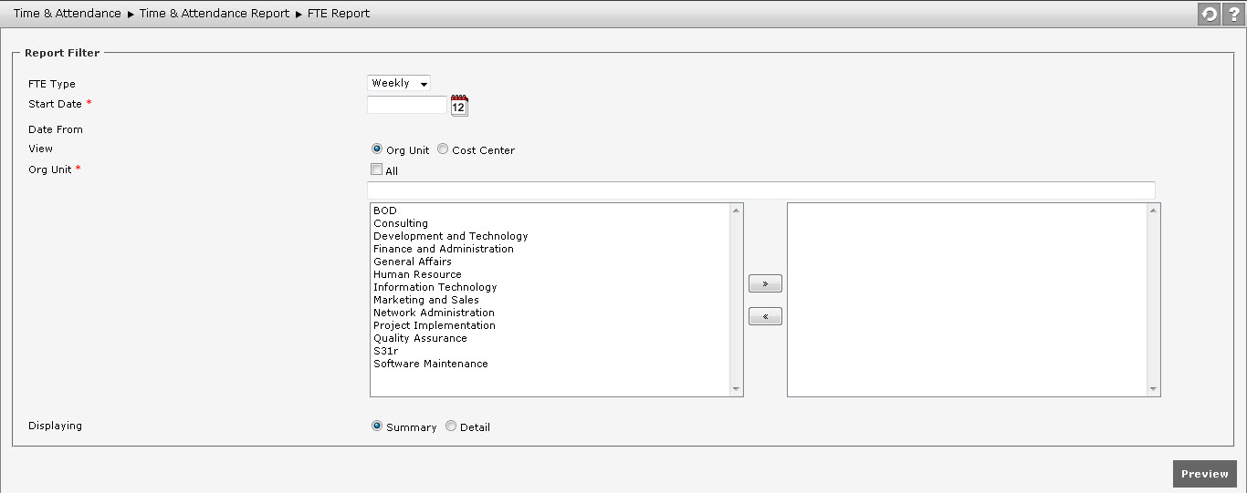 Filter the following information before displaying the report:
